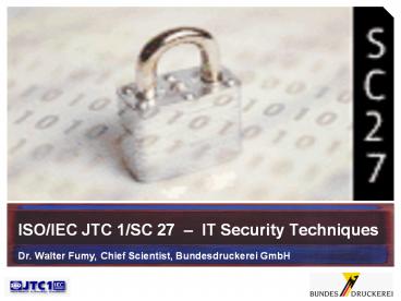 ISO/IEC JTC 1/SC 27 presentation | free to download