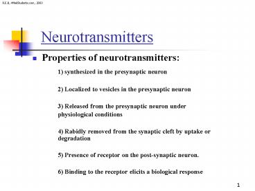 Neurotransmission Ppt Neurotransmitters & Their Role In Health Ppt
