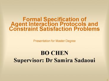 Presentation for Master Degree presentation | free to view
