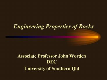 Engineering Properties of Rocks presentation | free to view