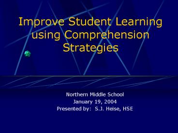 Improve Student Learning using Comprehension Strategies presentation ...