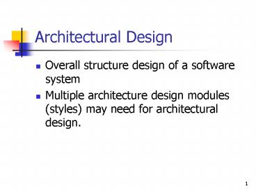 PPT – Architectural Design PowerPoint presentation | free to view - id ...