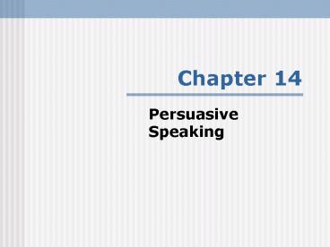 PPT – Persuasive Speaking PowerPoint presentation | free to view - id ...