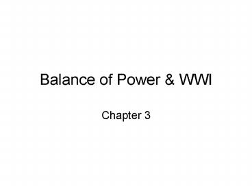 Balance of Power presentation | free to view