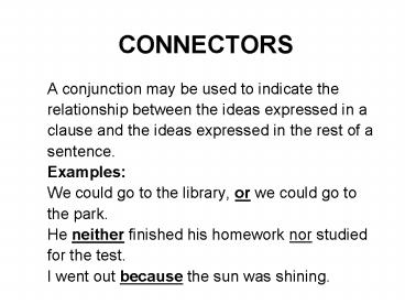 PPT – CONNECTORS PowerPoint presentation | free to view - id: 8be5f-ZDc1Z