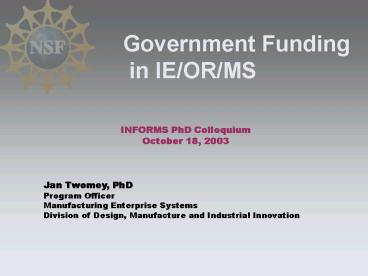 Government Funding presentation | free to view