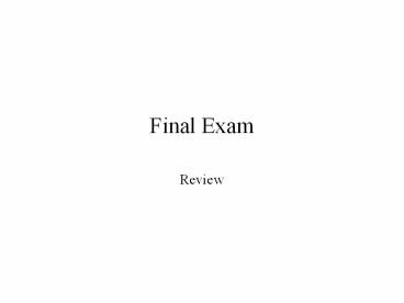 Final Exam presentation | free to view