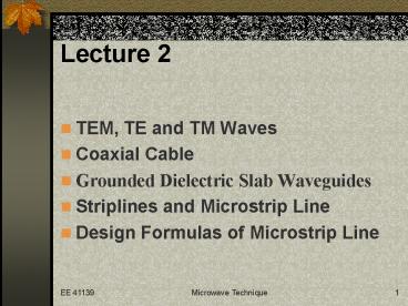 TEM, TE and TM Waves presentation | free to view