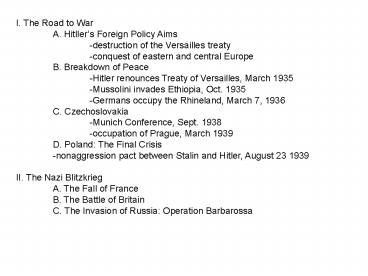 PPT – I' The Road to War PowerPoint presentation | free to view - id ...