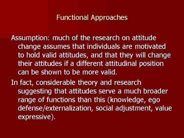 Functional Approaches presentation | free to view