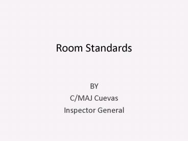 Room Standards presentation | free to view