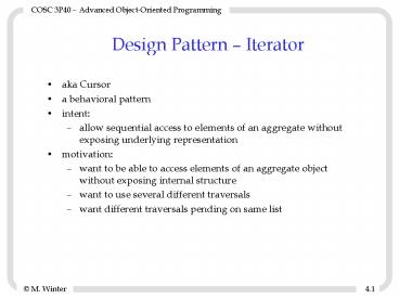 PPT – Design Pattern Iterator PowerPoint presentation | free to view - id: 8edba-ZDc1Z