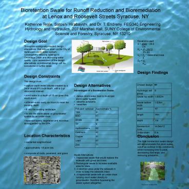 Bioretention Swale for Runoff Reduction and Bioremediation at Lenox and ...