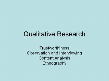 Qualitative Research presentation | free to download