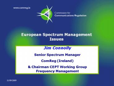 PPT – European Spectrum Management Issues PowerPoint presentation ...