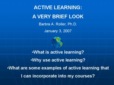 PPT – ACTIVE LEARNING: PowerPoint presentation | free to view - id ...