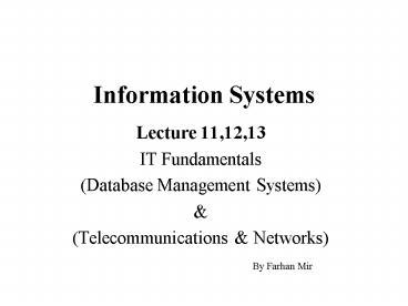 PPT – Information Systems PowerPoint presentation | free to view - id ...