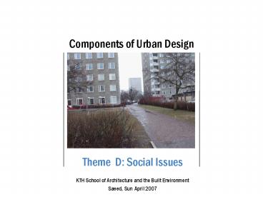 Components of Urban Design presentation | free to view