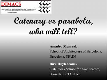 Catenary or parabola, who will tell? presentation | free to download