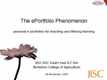 PPT – The ePortfolio Phenomenon personal eportfolios for teaching and ...