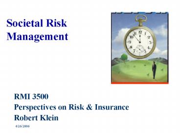 Societal Risk Management presentation | free to view