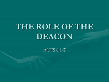 THE ROLE OF THE DEACON presentation | free to download