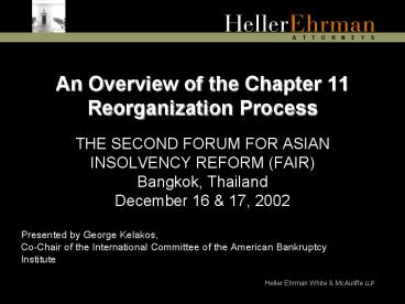 An Overview of the Chapter 11 Reorganization Process presentation | free to view