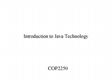 PPT – COP2250 PowerPoint presentation | free to view - id: 921cf-YzFiN