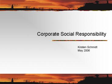 Corporate Social Responsibility presentation | free to view