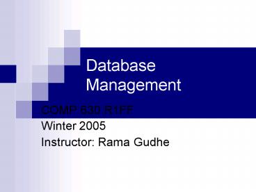 PPT – Database Management PowerPoint presentation | free to view - id ...