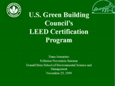 PPT – U.S. Green Building Council PowerPoint presentation | free to ...