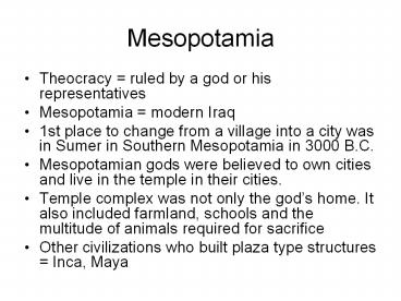 Mesopotamia presentation | free to view