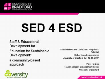 PPT – SED 4 ESD PowerPoint presentation | free to view - id: 93c2a-OTllM