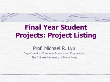 Final Year Student Projects: Project Listing presentation | free to ...