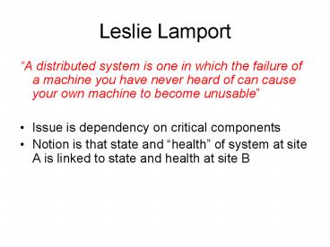 PPT – Leslie Lamport PowerPoint presentation | free to view - id: 94572 ...