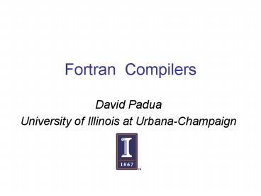 Fortran Compilers presentation | free to download