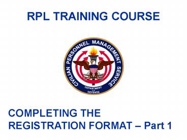 PPT – RPL TRAINING COURSE PowerPoint presentation | free to view - id ...