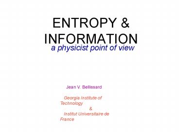 PPT – ENTROPY PowerPoint presentation | free to view - id: 9542b-YjNlO