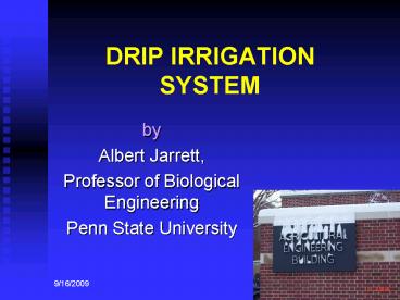 DRIP IRRIGATION SYSTEM presentation | free to view