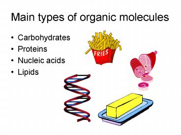 Main types of organic molecules presentation | free to view