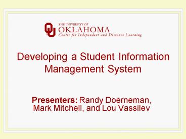 PPT – Developing a Student Information Management System PowerPoint ...
