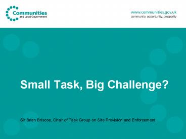 Small Task, Big Challenge presentation | free to view