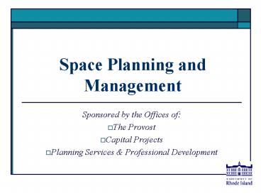 Space Planning and Management presentation | free to view