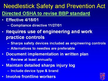 PPT – Needlestick Safety and Prevention Act PowerPoint presentation ...