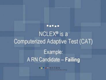 PPT – NCLEX is a Computerized Adaptive Test CAT PowerPoint presentation ...