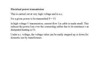 PPT – Electrical power transmission PowerPoint presentation | free to ...