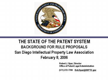 PPT – THE STATE OF THE PATENT SYSTEM PowerPoint presentation | free to ...