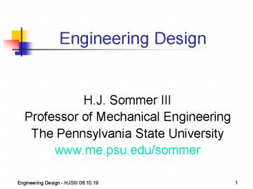 PPT – Engineering Design PowerPoint presentation | free to view - id ...
