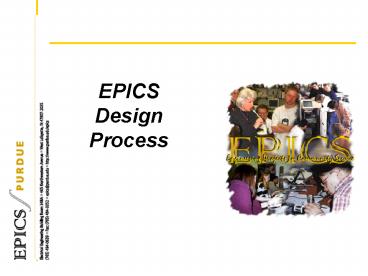PPT – EPICS Design Process PowerPoint presentation | free to view - id ...