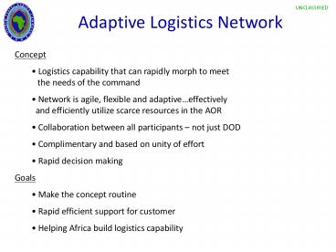 PPT – Adaptive Logistics Network PowerPoint presentation | free to view ...